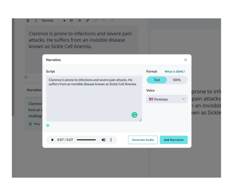 Adding Narration to your Card - Lifeology